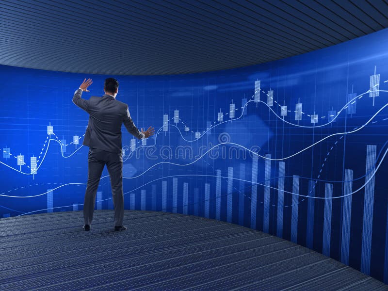 The Man in Stock Exchange Trading Concept Stock Illustration ...