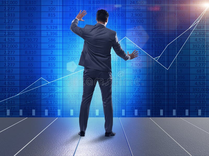 The Man in Stock Exchange Trading Concept Stock Illustration ...