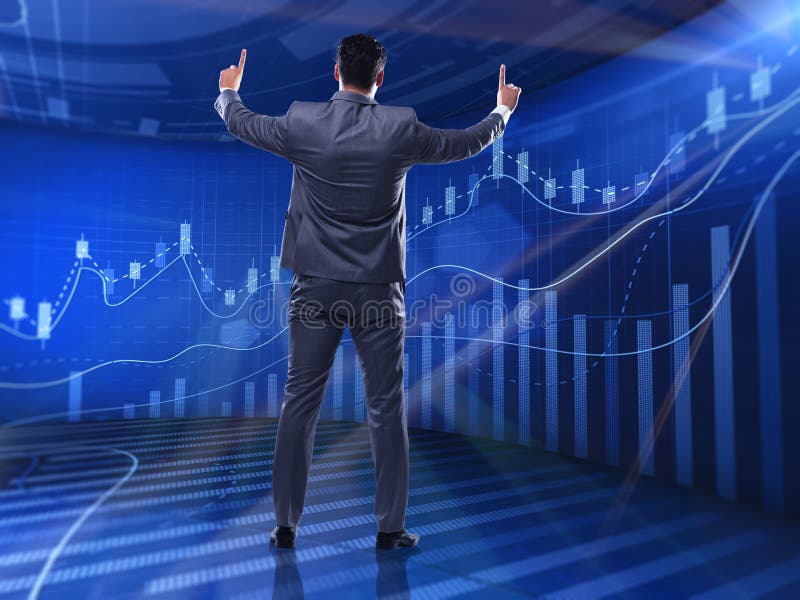 The Man in Stock Exchange Trading Concept Stock Illustration ...