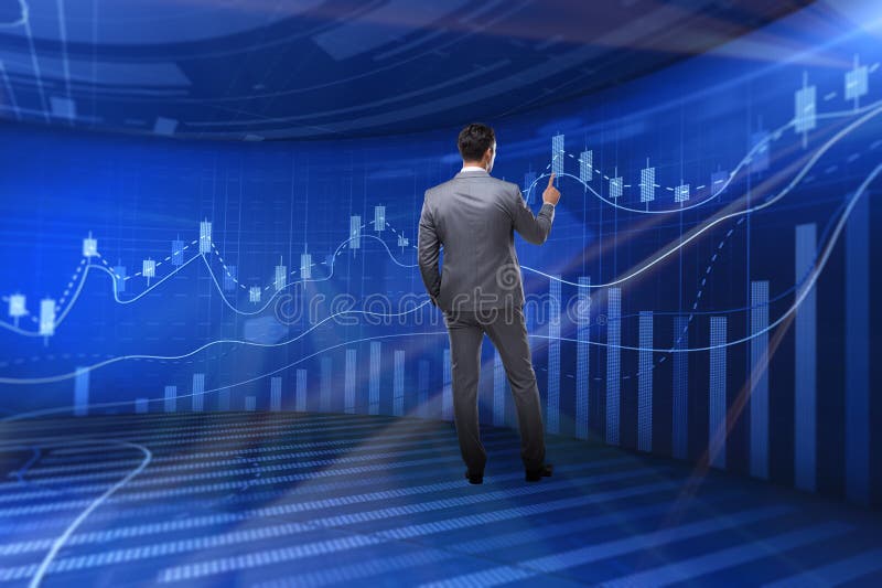 The Man in Stock Exchange Trading Concept Stock Illustration ...
