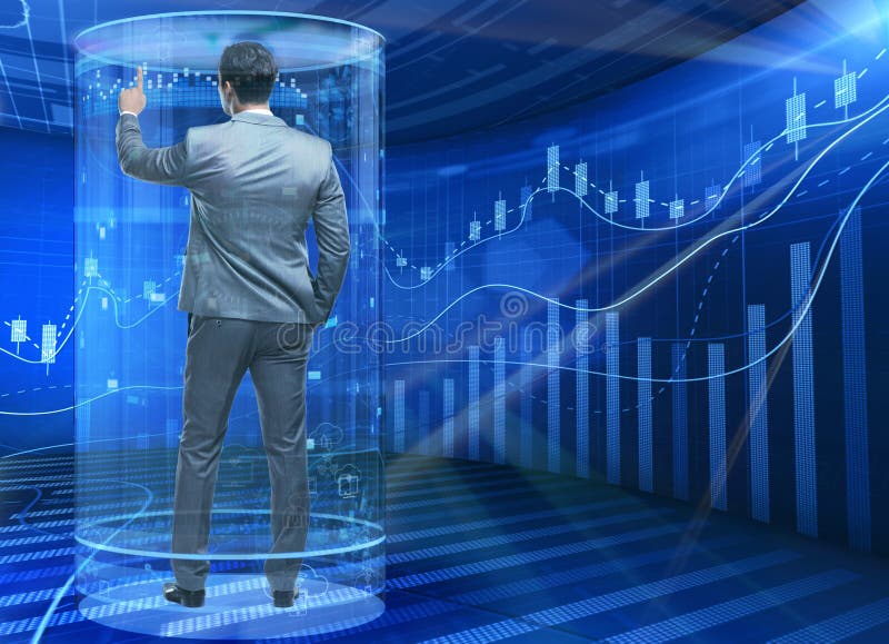 The Man in Stock Exchange Trading Concept Stock Illustration ...