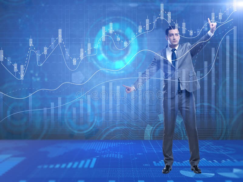 The Man in Stock Exchange Trading Concept Stock Illustration ...