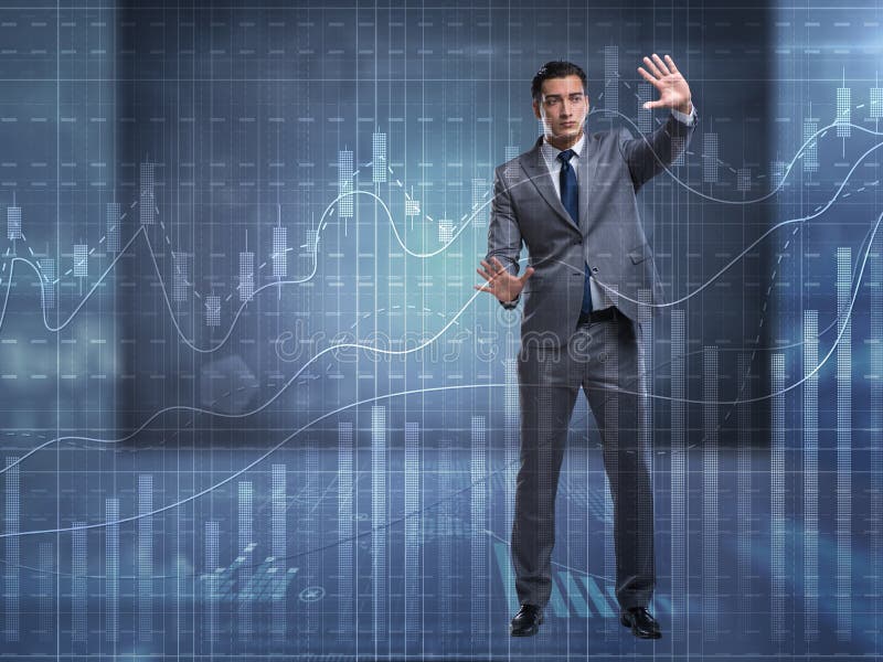 The Man in Stock Exchange Trading Concept Stock Illustration ...