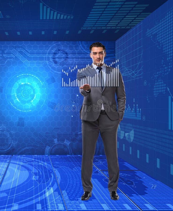 Man in Stock Trading Business Concept Stock Image - Image of economy ...