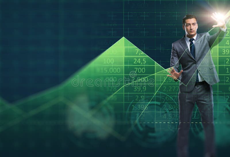 The Man in Stock Trading Business Concept Stock Illustration ...