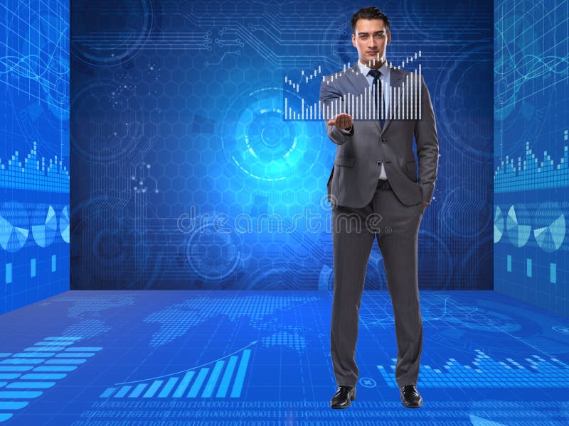 The Man in Stock Trading Business Concept Stock Illustration ...