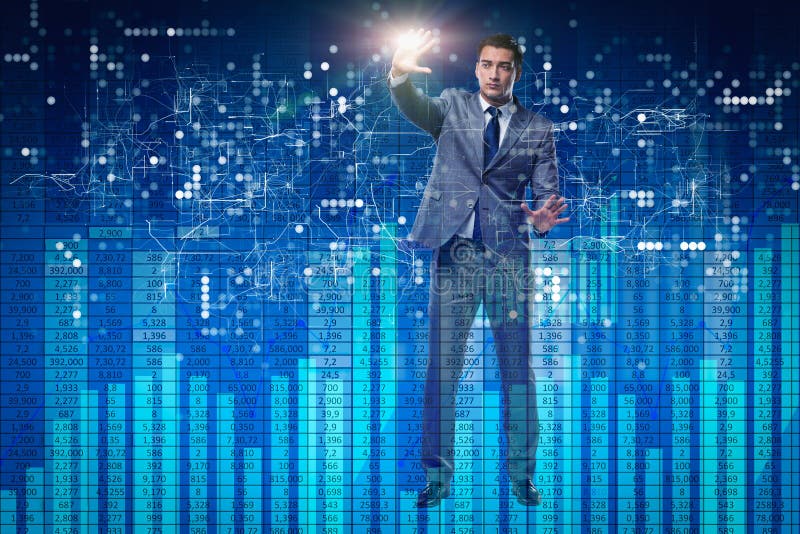 The Man in Stock Trading Business Concept Stock Illustration ...