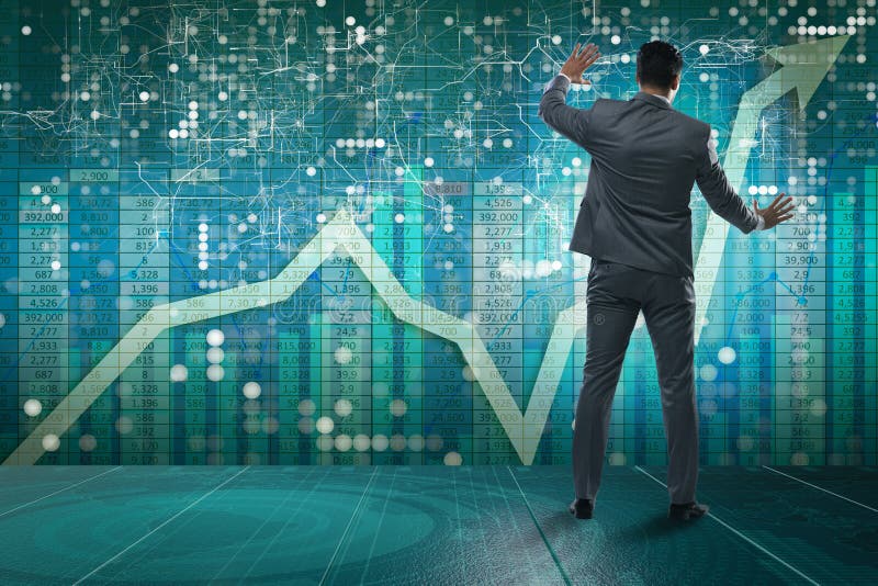 The Man in Stock Trading Business Concept Stock Illustration ...