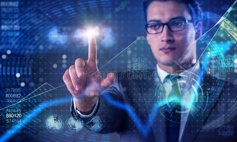 The Man in Stock Trading Business Concept Stock Illustration ...