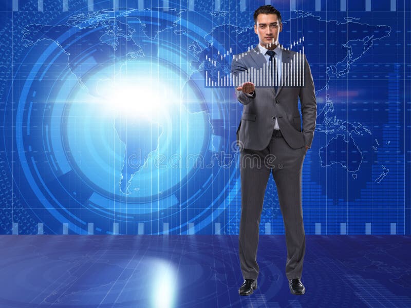 The Man in Stock Trading Business Concept Stock Illustration ...