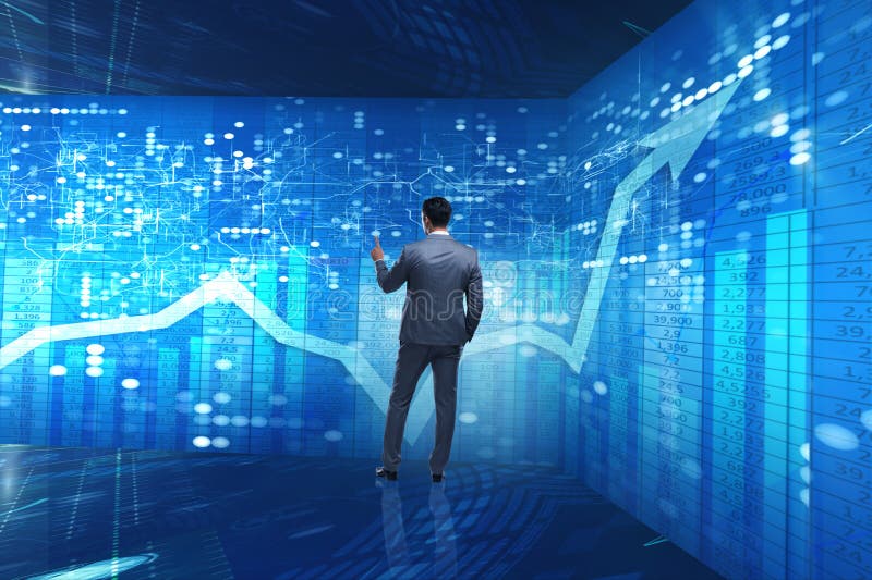 The Man in Stock Trading Business Concept Stock Illustration ...