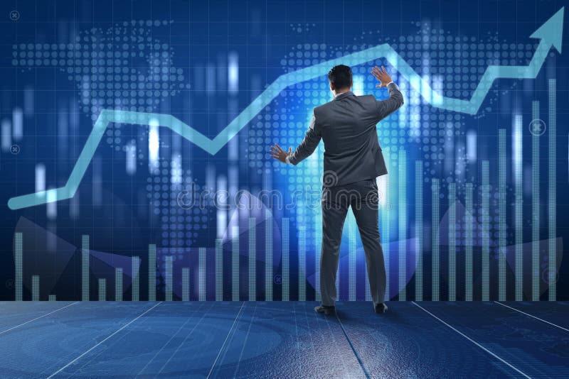 The Man in Stock Trading Business Concept Stock Illustration ...