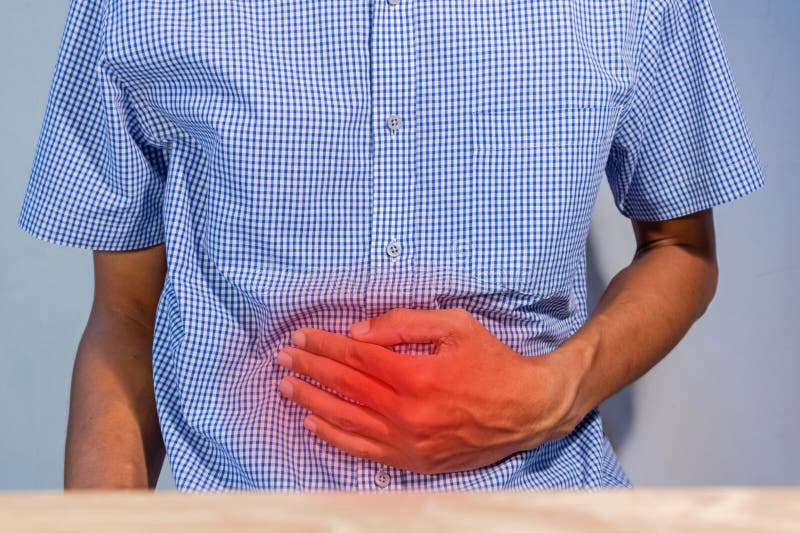 Man with Stomach Ache and Abdominal Pain. Diarrhea, Constipation or ...
