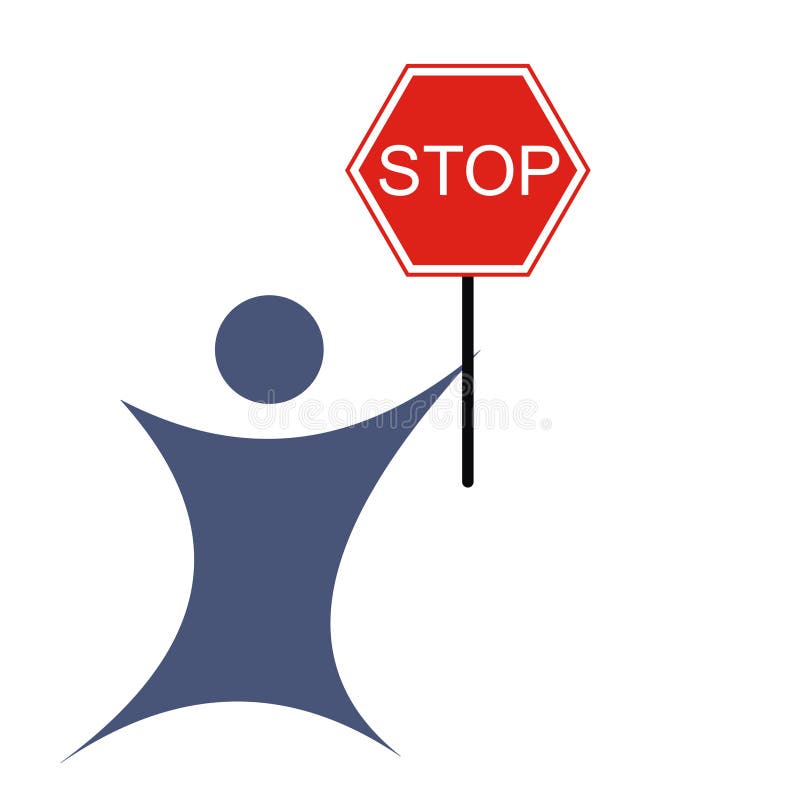 Man Stop Sign Stock Illustrations – 22,524 Man Stop Sign Stock ...