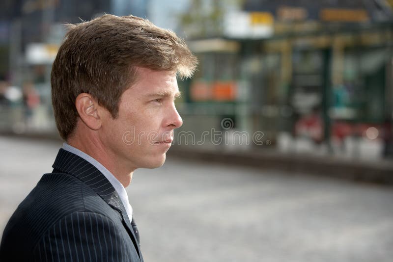 Man on street stock image. Image of contemplation, location - 5237959
