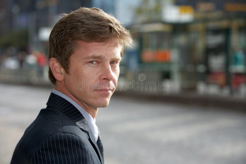 Man on street stock image. Image of confident, thirties - 5237967