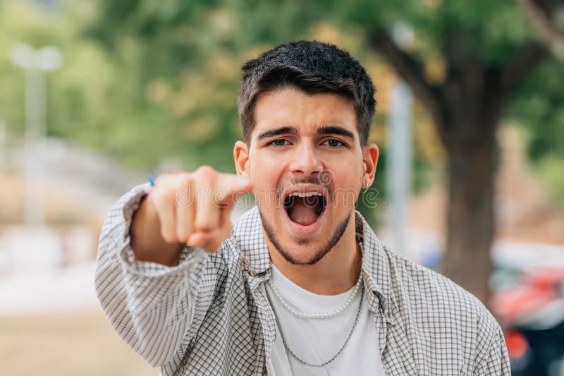 Man on the Street Pointing Angry Stock Photo - Image of emotions ...