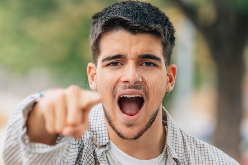 Man on the Street Pointing Angry Stock Photo - Image of aggressive ...