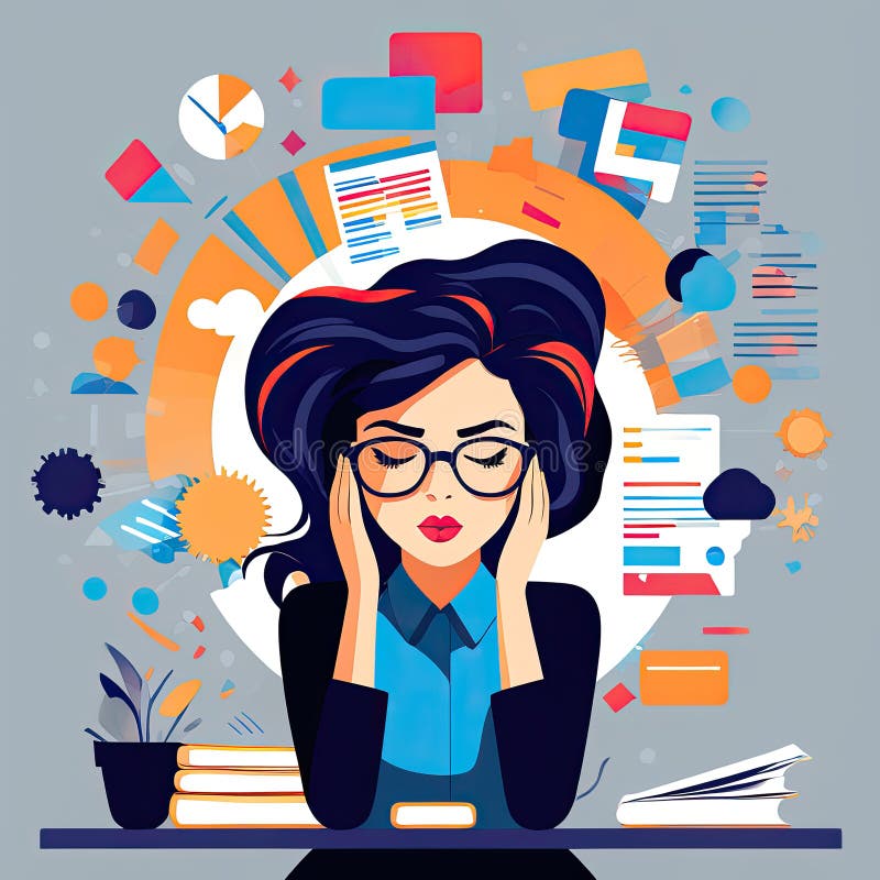 Man in Stress. Many Problems, Deadline, Overload, Multitasking Concept ...