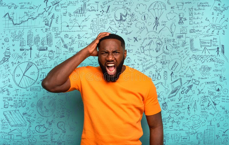 Man with Stressed and Exhausted Expression is Desperate Due To Overwork ...