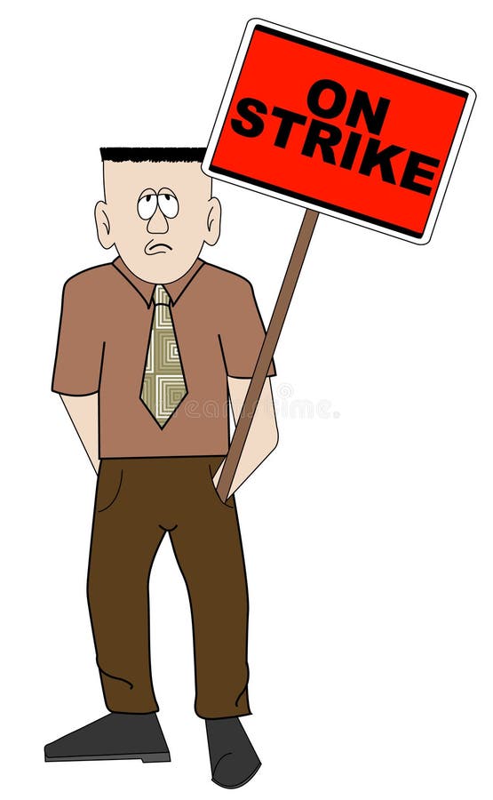 Man on strike stock vector. Illustration of message, graphic - 4885024
