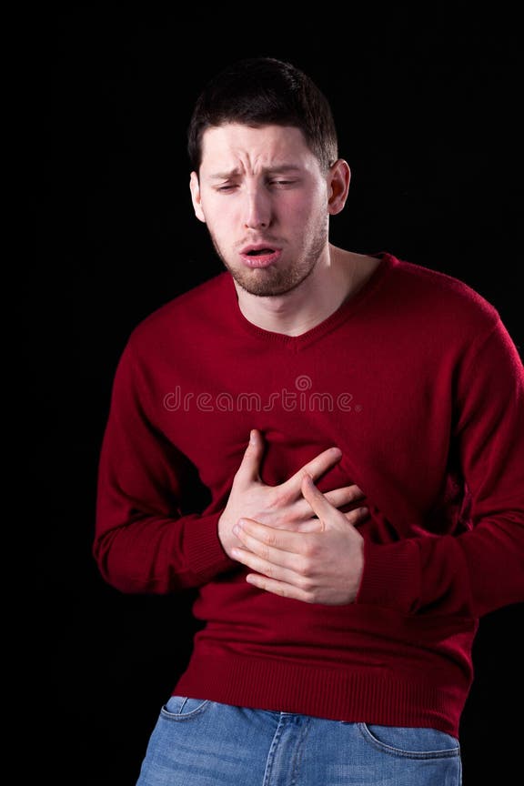 Man with strong cough stock image. Image of sick, patient - 42869323