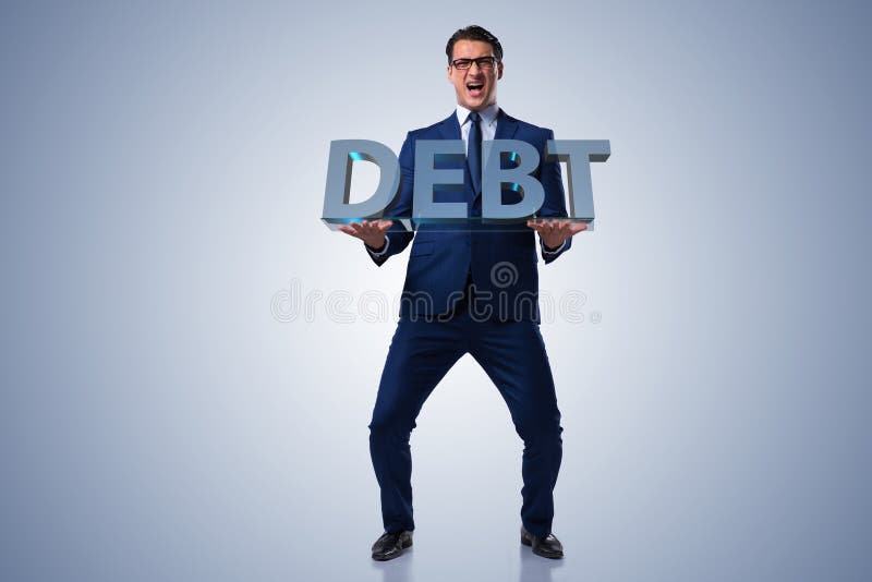 The Man Struggling with High Debt Stock Photo - Image of interest ...