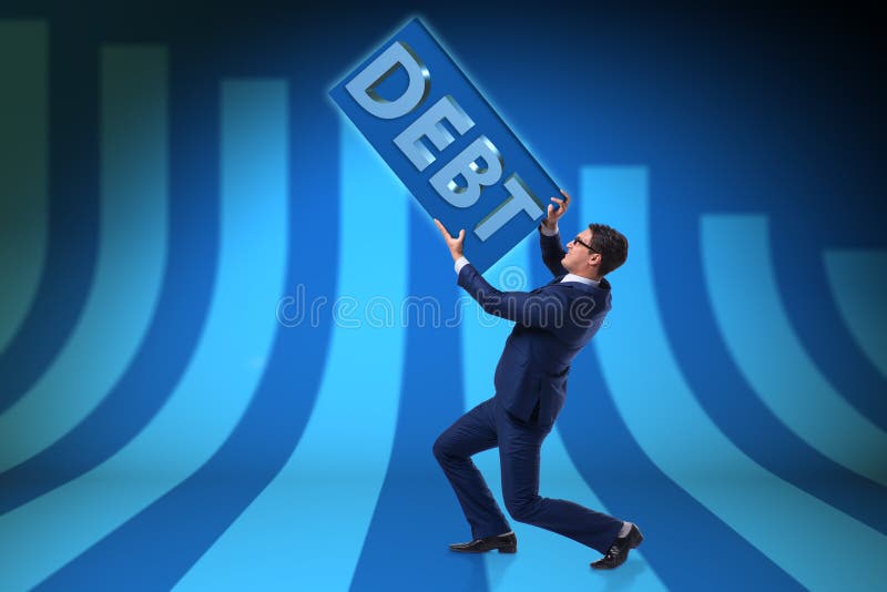 The Man Struggling with High Debt Stock Photo - Image of borrowing ...