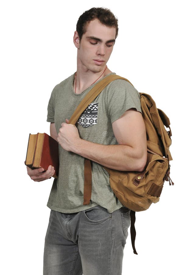 Man with backpack stock image. Image of adventure, knowledge - 44099091