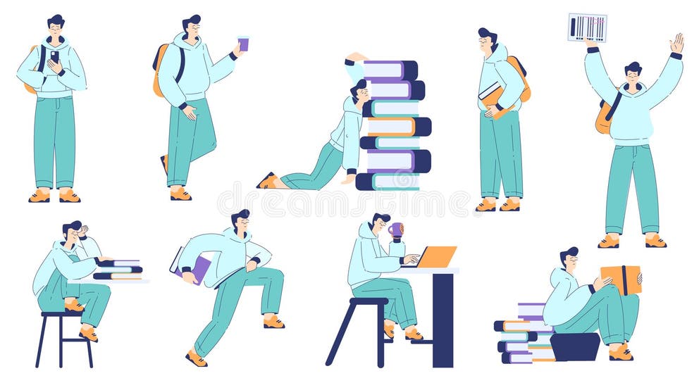 Young Male Learning Stock Illustrations – 25,215 Young Male Learning ...