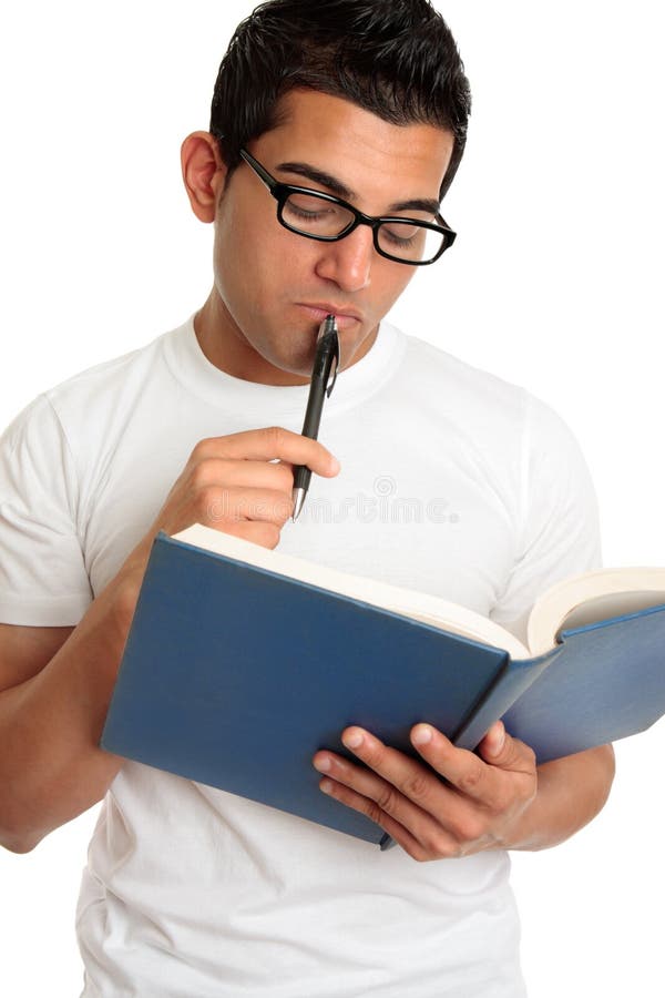 Man or Student Pondering or Thinking Intently Stock Photo - Image of ...