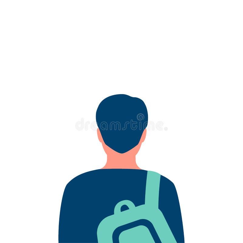 Man Student with School Bags, Back View. Education Concept. Young Male ...