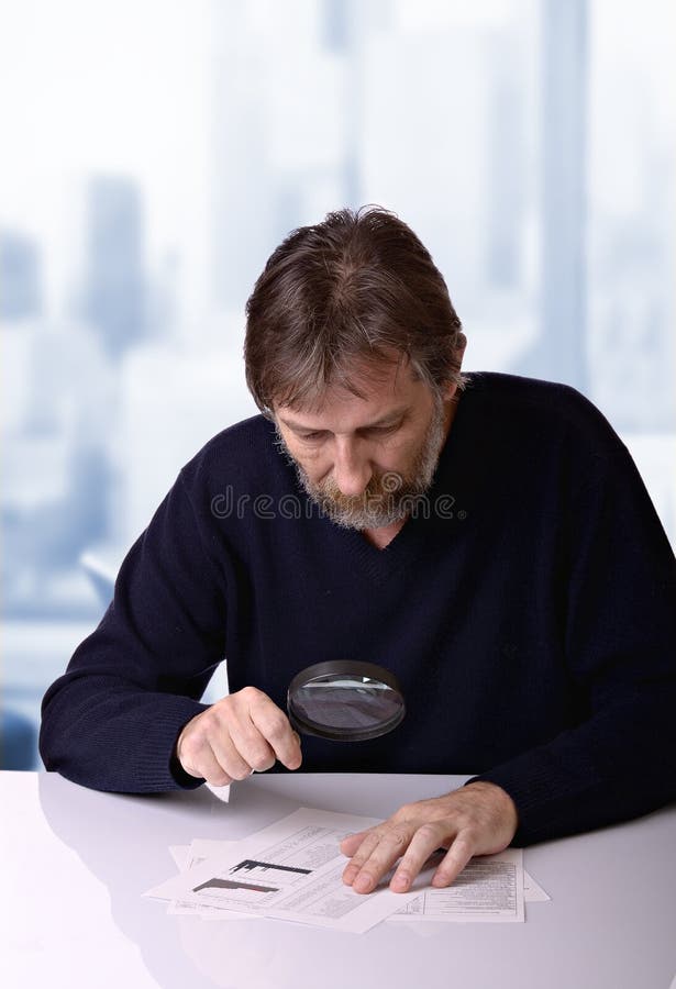 Man Studies the Financial Report Stock Photo - Image of accounting ...