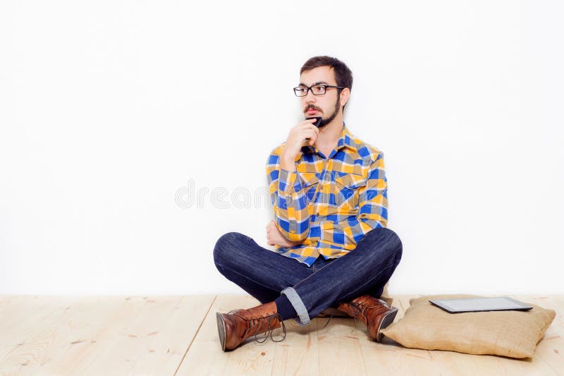 Man in studio stock image. Image of cheerful, clothing - 66740633