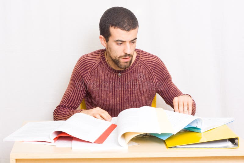 Man studying stock photo. Image of people, stress, read - 12431196