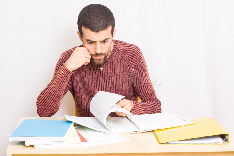 Man studying stock photo. Image of stress, university - 12431210