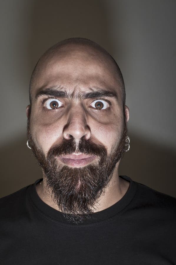 Man with stupid face stock image. Image of close, beard - 19896759