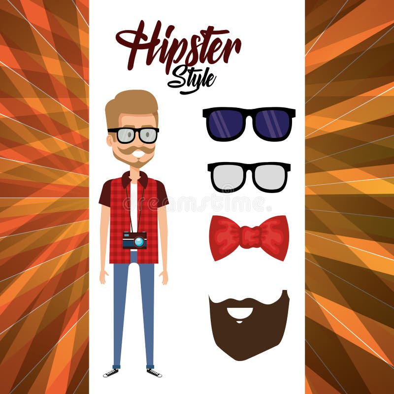 Man Style Hipster Character Stock Vector - Illustration of male ...