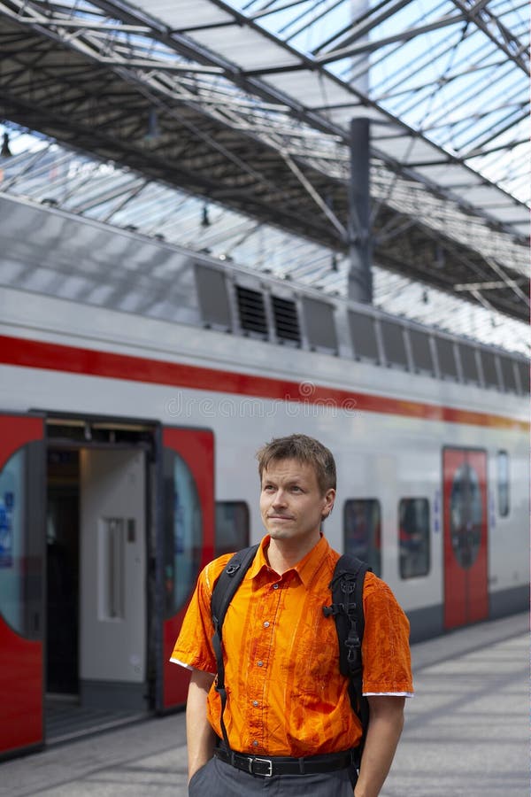 Man in Subway or Train Station Stock Photo - Image of commuter, railway ...