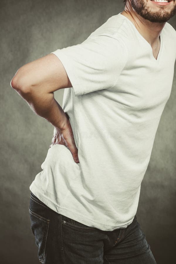 Man Suffering from Backache Back Pain. Stock Image - Image of ...