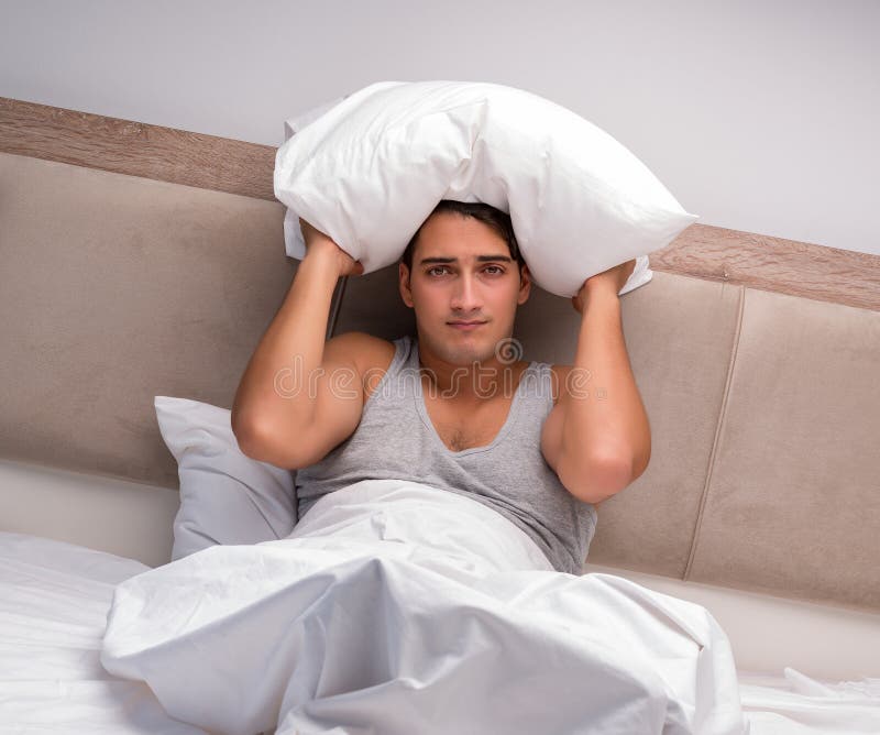 Man Suffering from Bad Case of Insomnia Stock Photo - Image of pain ...