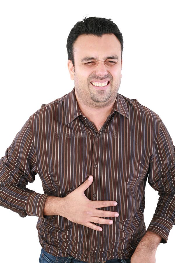 Man Suffering from a Bad Stomach Ache Pain Stock Photo - Image of ...