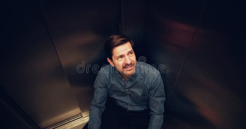 Man Suffering from Claustrophobia Trapped Inside Stock Photo - Image of ...