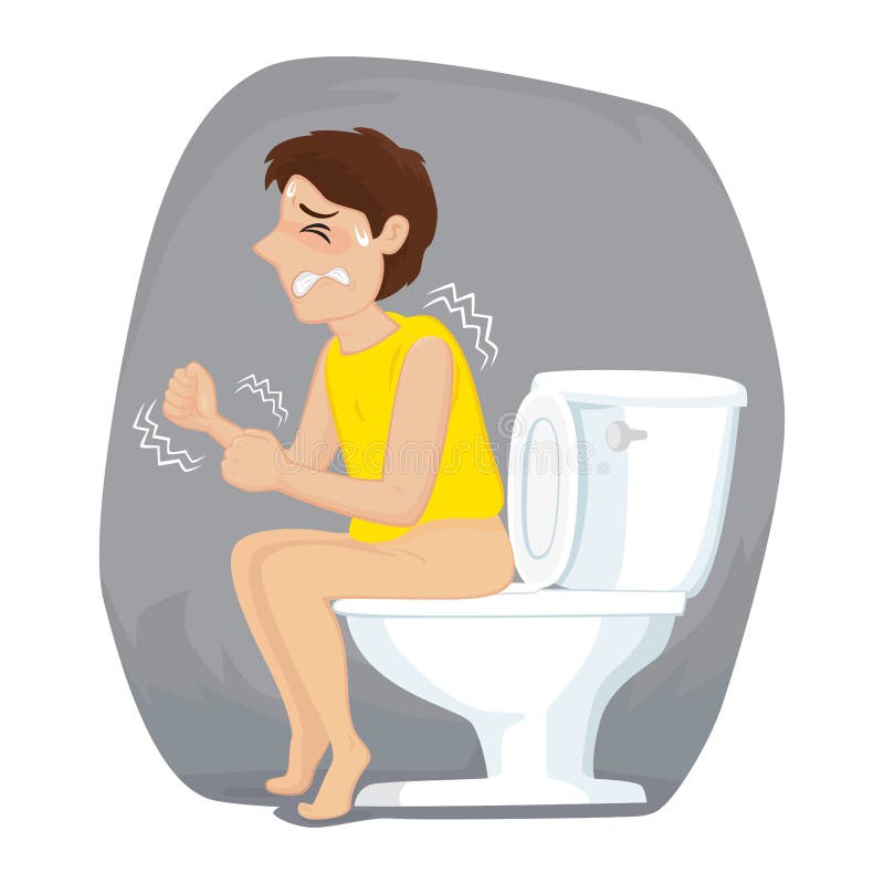Cartoon Toilet is Clogged with Poop Stock Vector - Illustration of ...