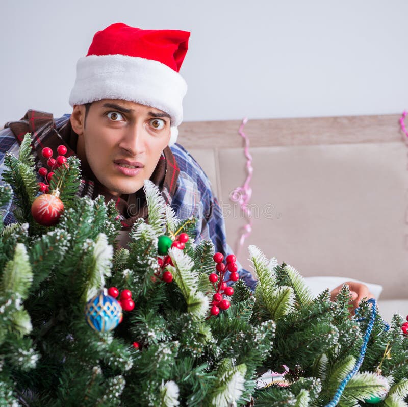 Man Suffering Hangover after Christmas Party Stock Image - Image of ...
