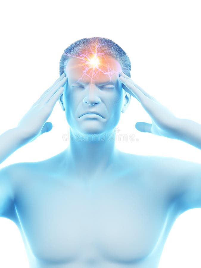 A Man Suffering from Headache Stock Illustration - Illustration of graphic, painful: 146960225