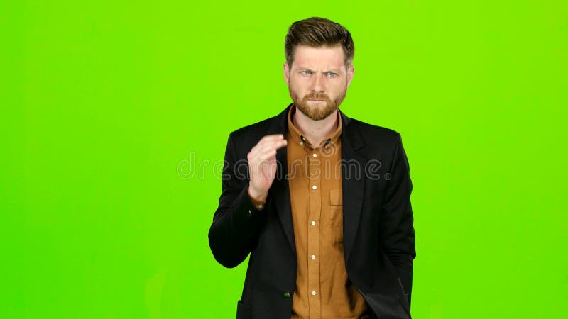 Man is Suffering, His Head Hurts, he is Tired. Green Screen Stock ...