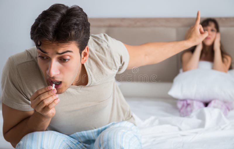 Man Suffering from Impotency with Pill Stock Photo - Image of husband ...
