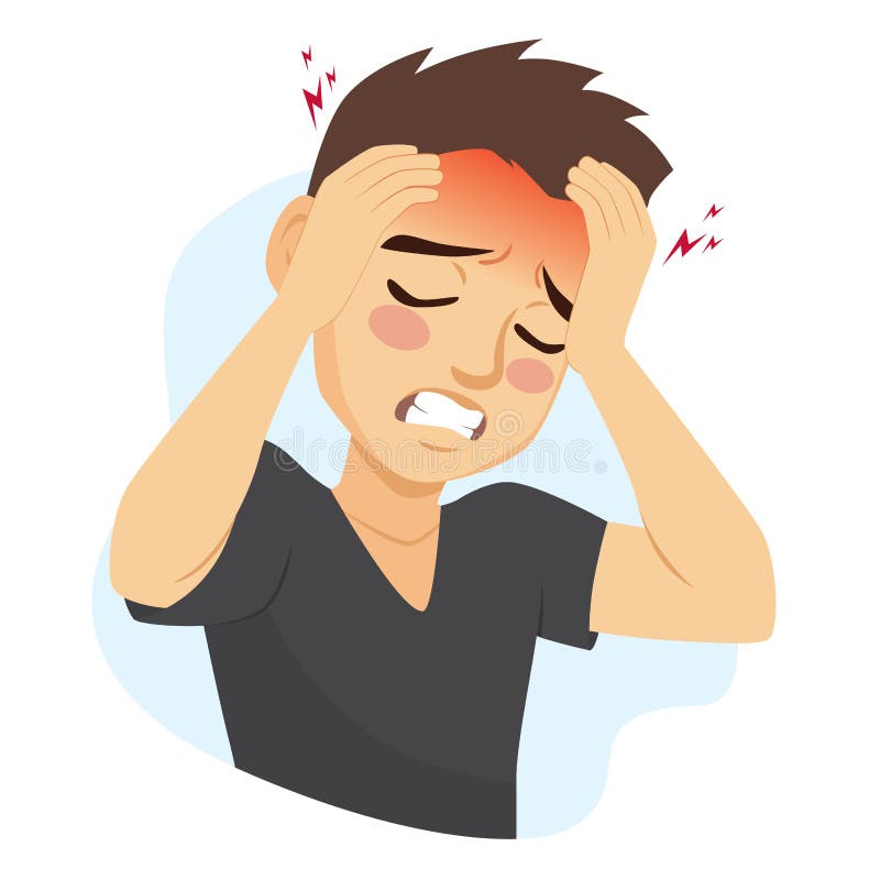 Man Suffering From Headache And Dizziness, Disease Of The Head ...