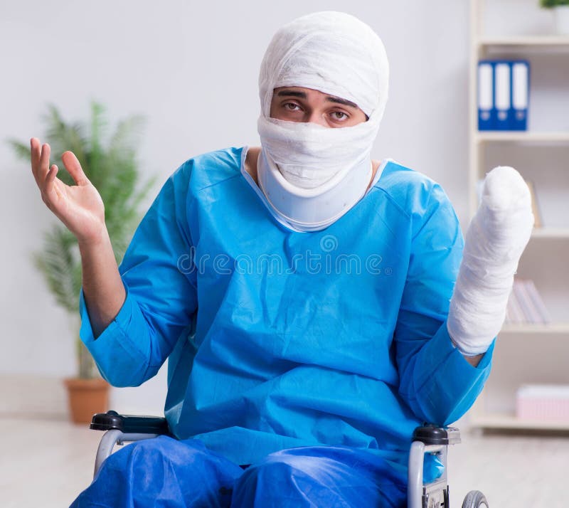 Man Suffering from Multiple Broken Bones and Fractures Stock Photo ...